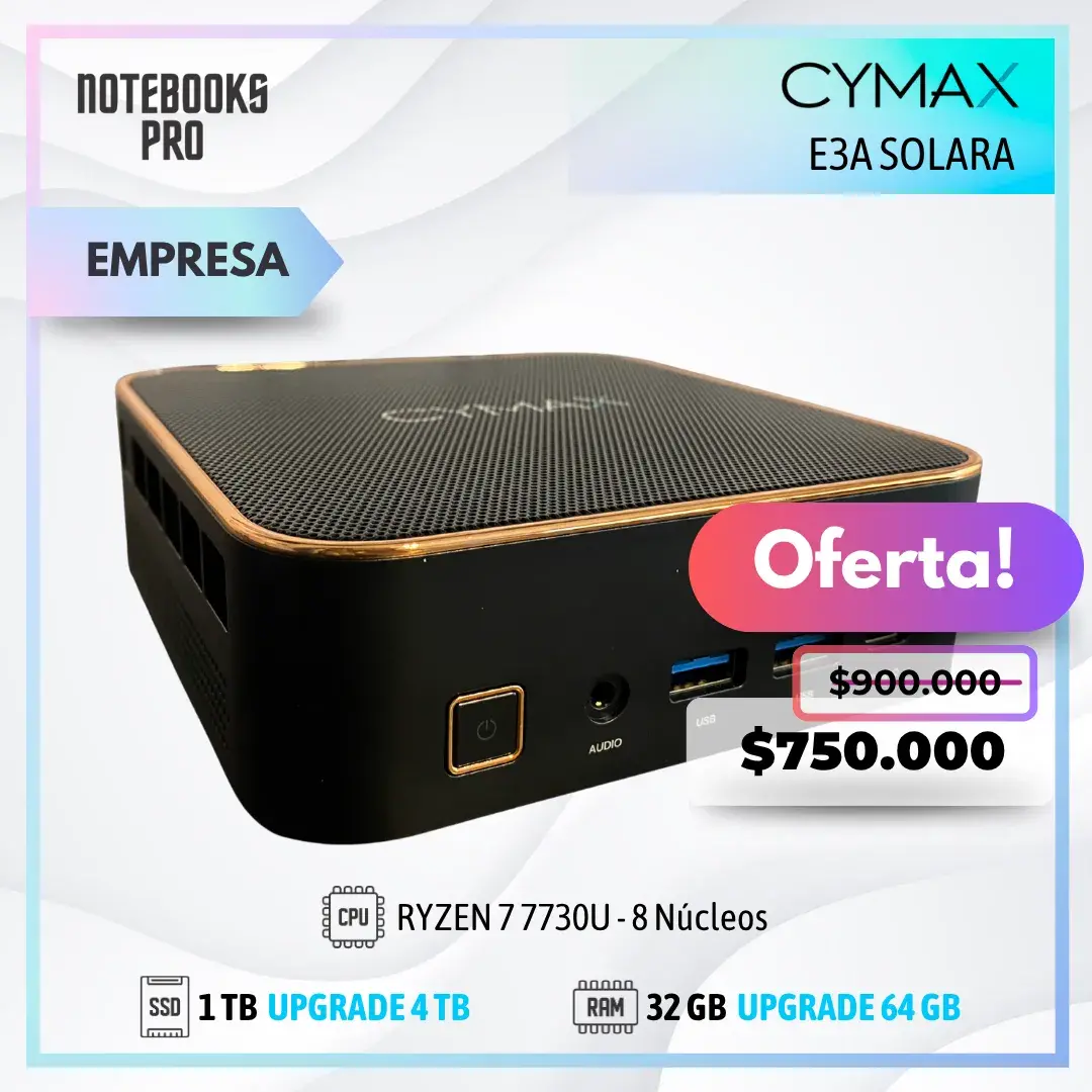 MINI PC CYMAX E3A SOLARA - RYZEN 7 7730U - SSD 1 TB - 32 GB RAM - 8 ...