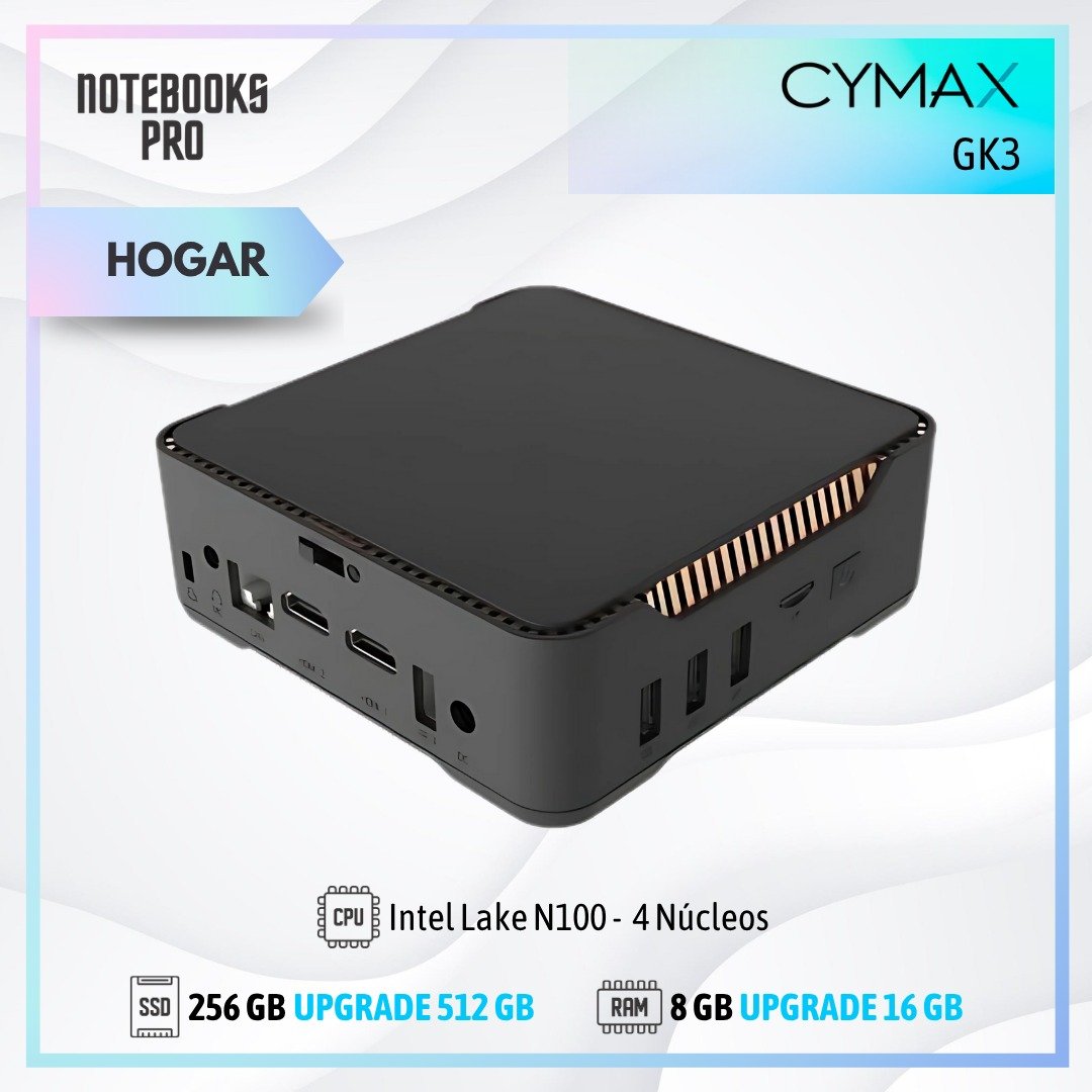 MINI PC CYMAX GK3 - Intel Lake N100 - SSD 256 GB - 8 GB RAM - 4 Núcleos ...