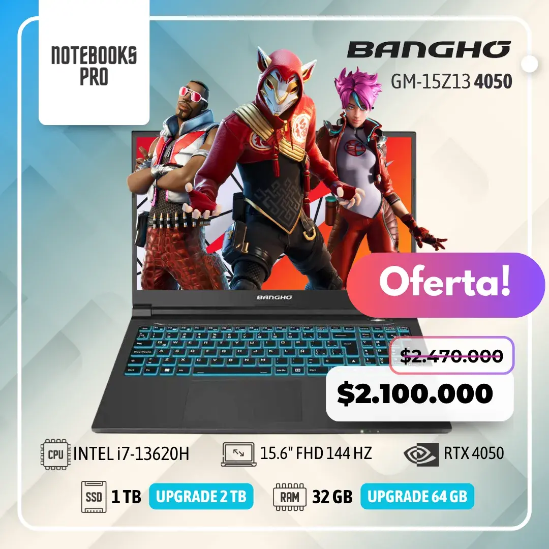 BANGHO GM-15Z13 - i7-13620H - SSD 1 TB - 32 GB RAM - 15.6" FHD 144 HZ ...